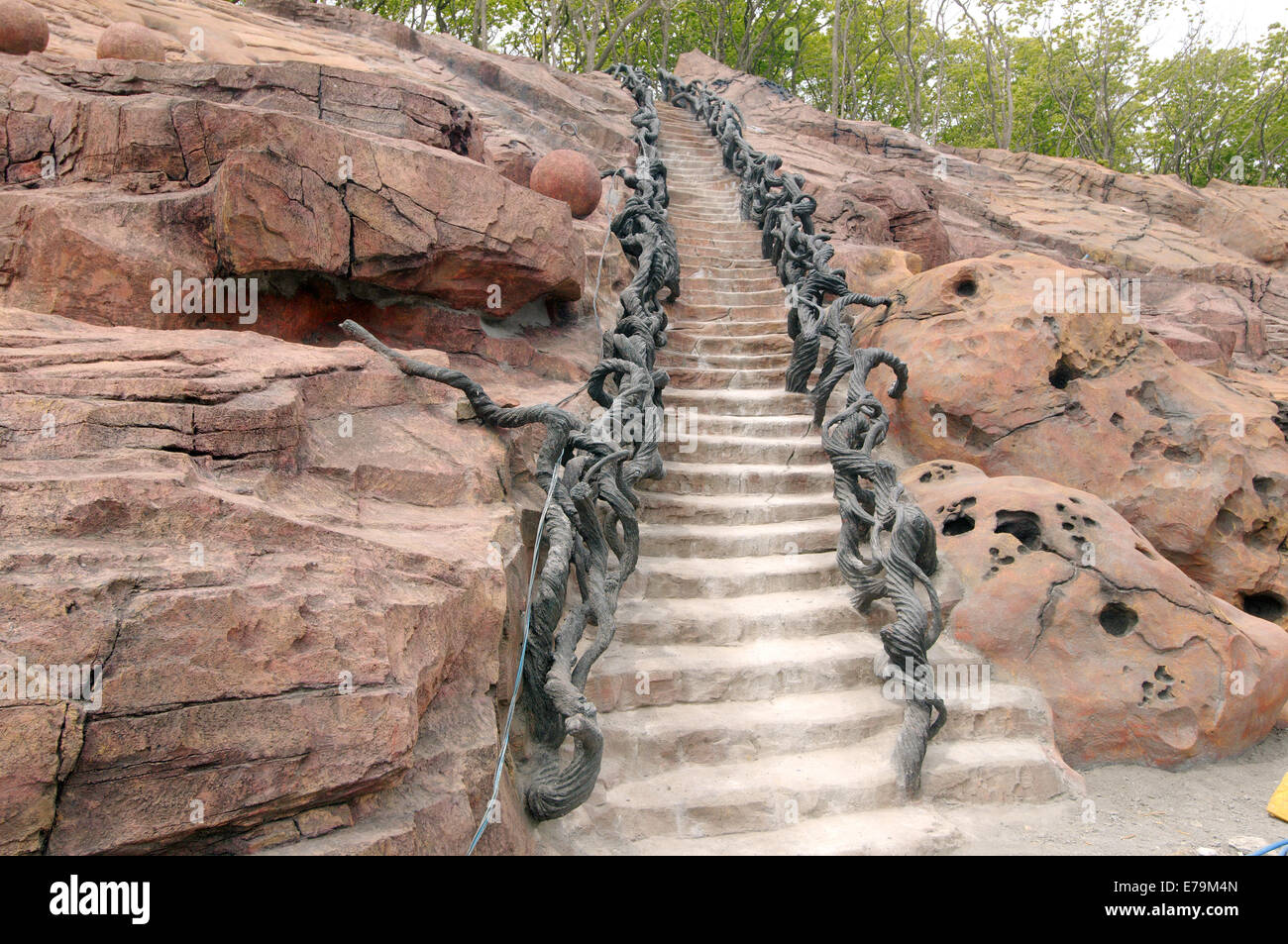 The stairs in the oceanarium, Vladivostok, Russky Island, Far East ...