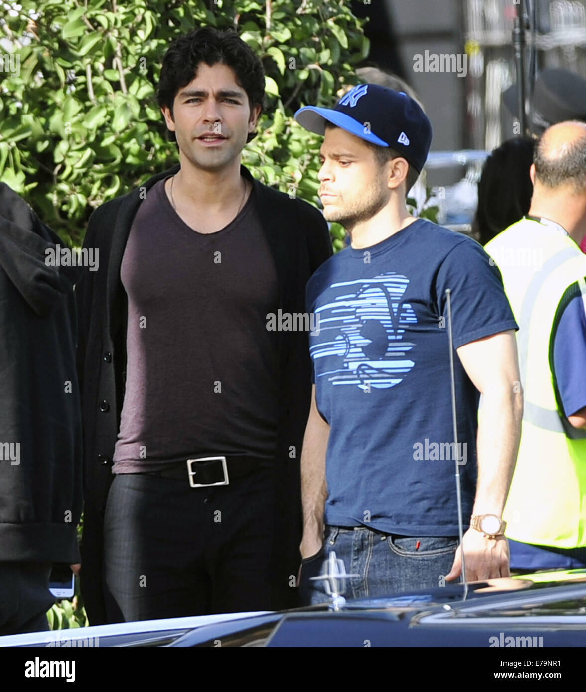 On the set of the 'Entourage' movie Featuring: jerry ferrara,adrian ...