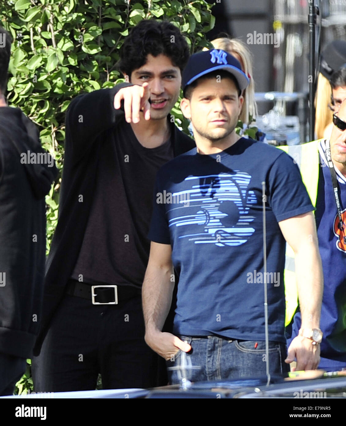 On the set of the 'Entourage' movie Featuring: jeremy piven,jerry ...