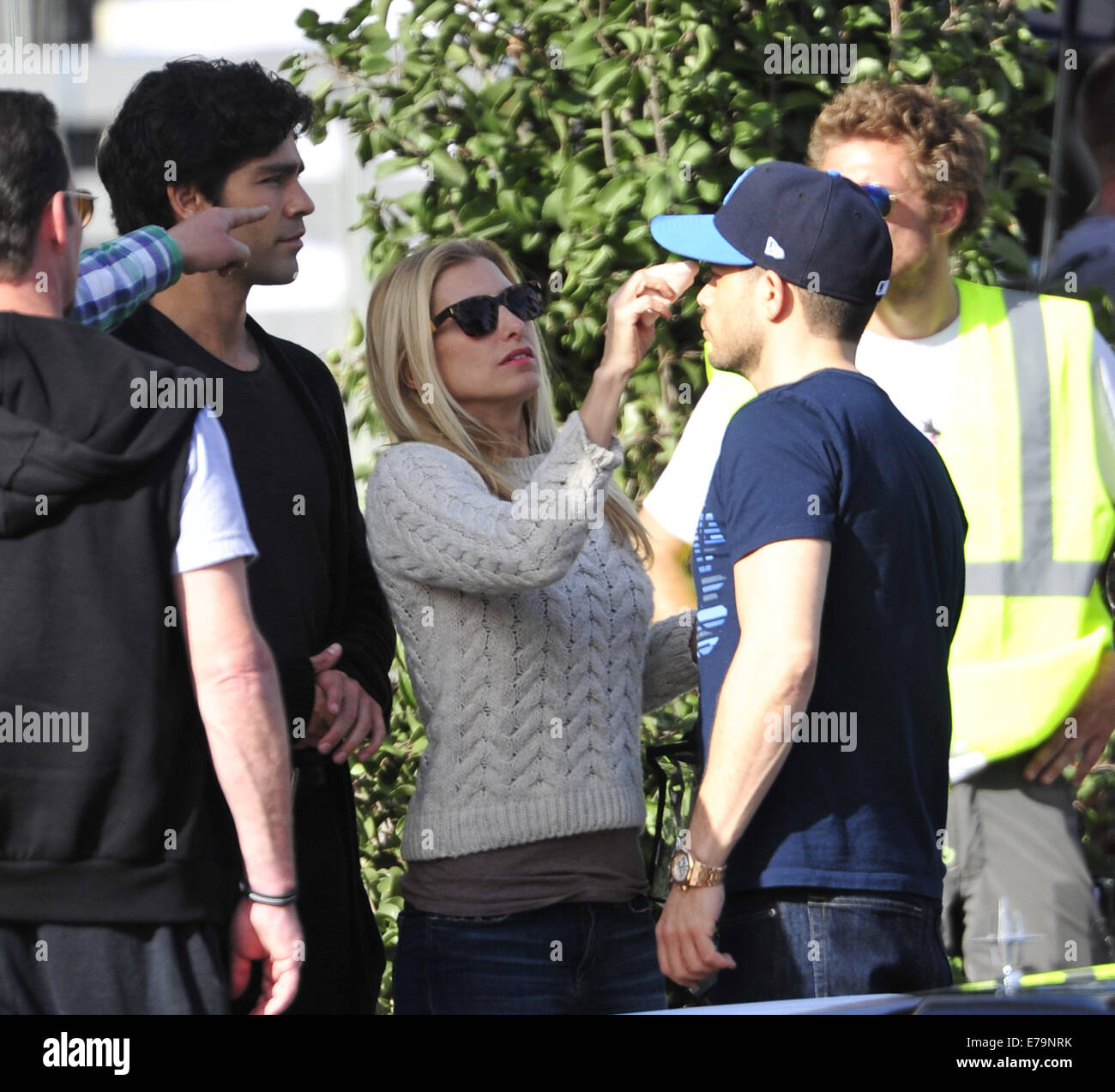 On the set of the 'Entourage' movie Featuring: adrian grenier,jerry ...