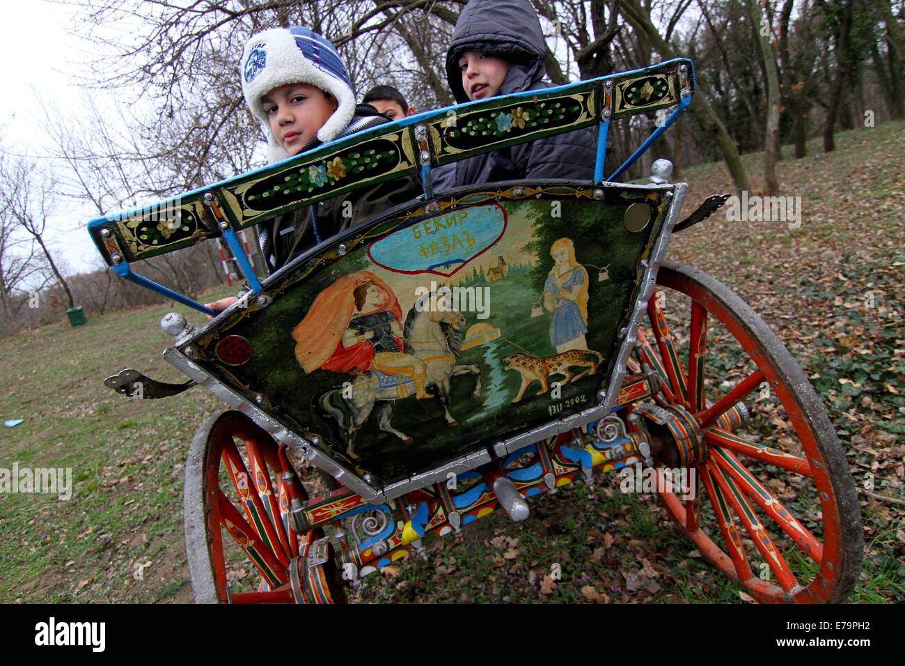 Bulgarians race with horse and cart during Todorov Den, also known as ...