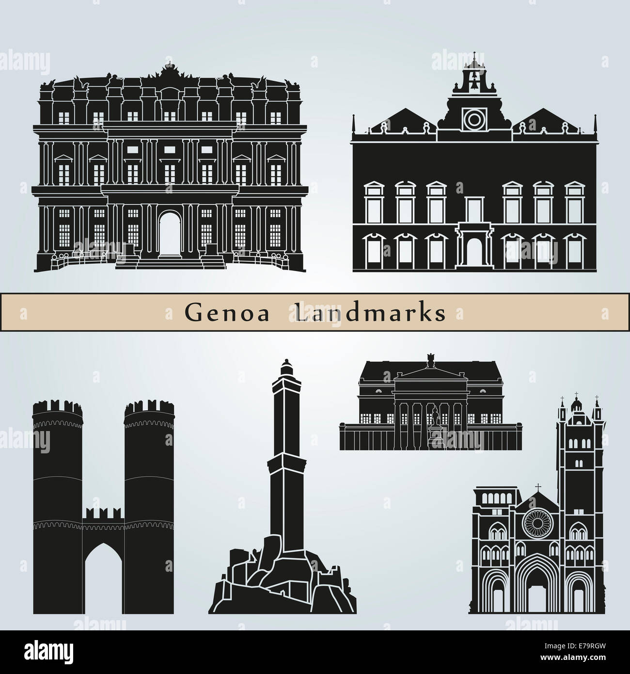 Genoa landmarks and monuments Stock Photo - Alamy