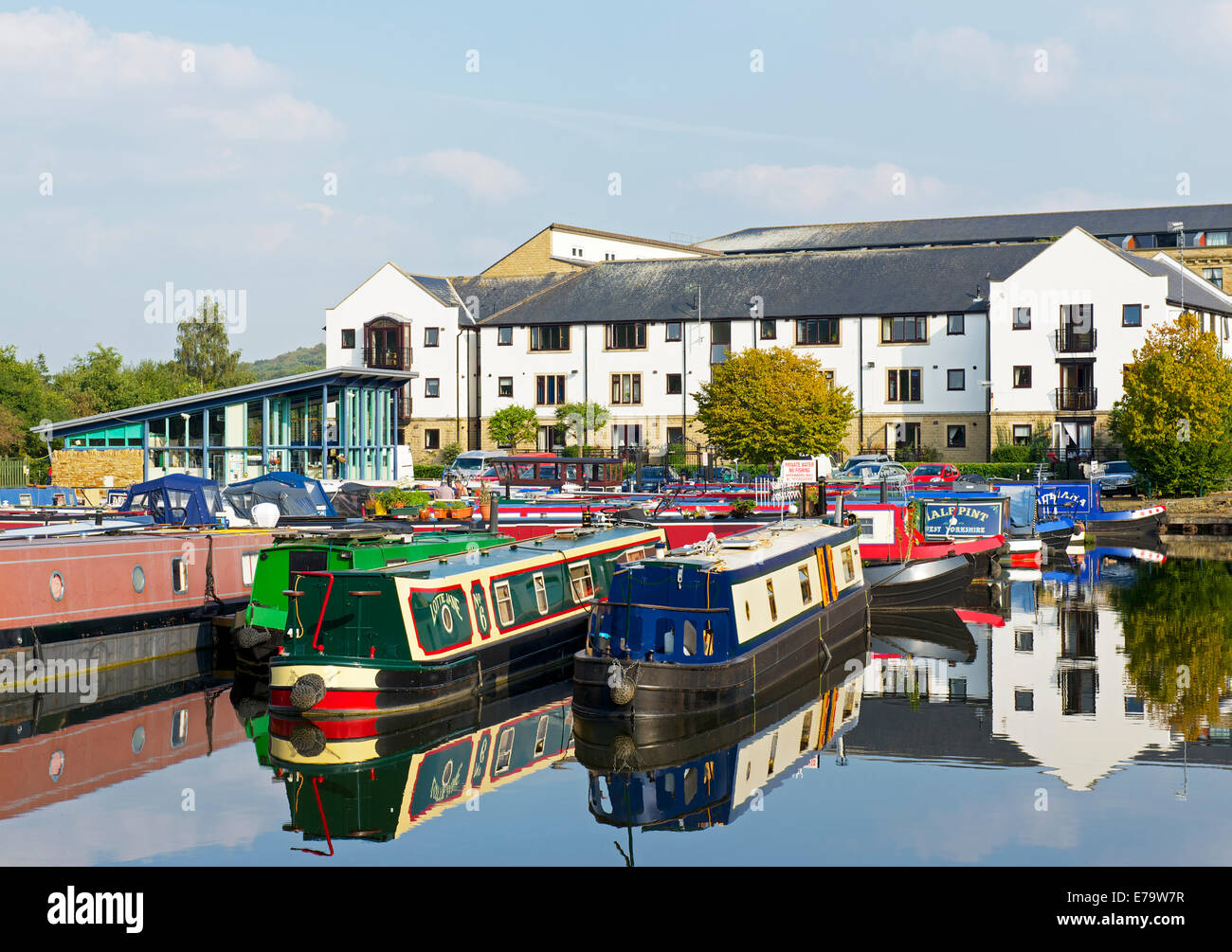 Narrowboats in the Apperley Bridge Marina, on the Leeds & Liverpool ...