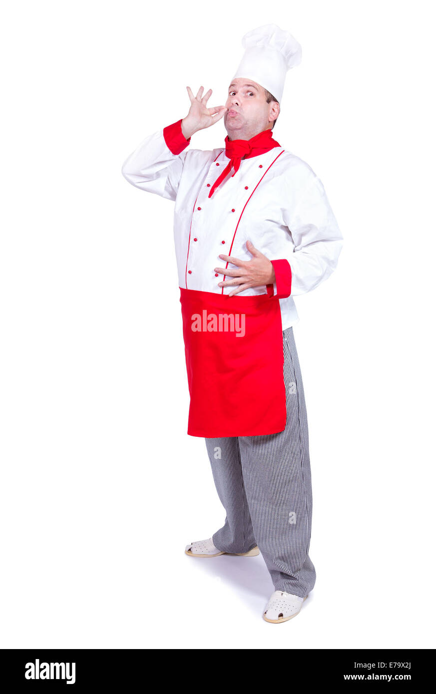 cheerful chef standing with gesture for perfect Stock Photo - Alamy
