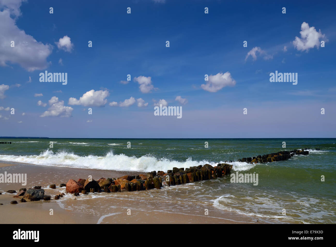 Beautiful Baltic sea and breakwater Stock Photo - Alamy