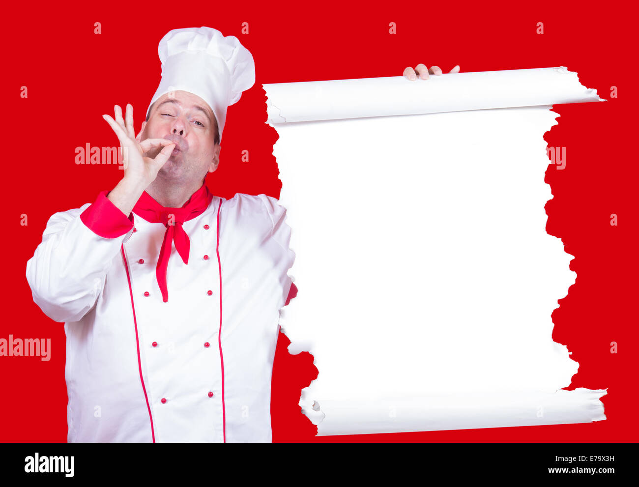 head chef offers a menu Stock Photo - Alamy