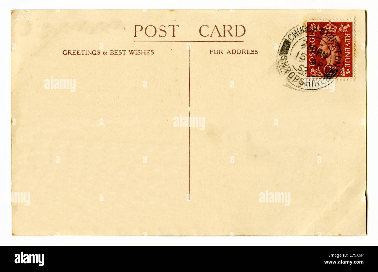 A vintage Postcard over a plain white background Stock Photo - Alamy