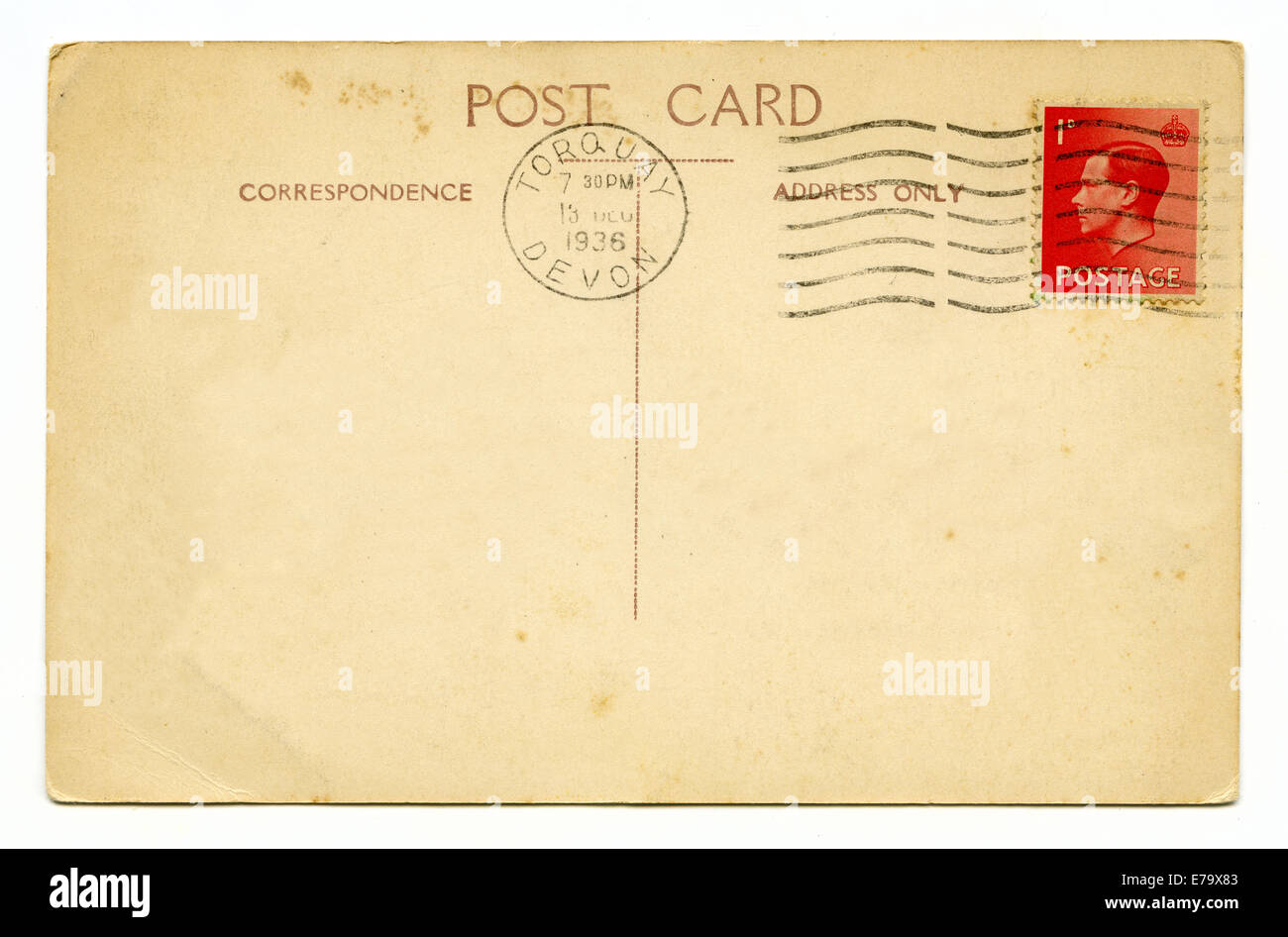 A vintage Postcard over a plain white background Stock Photo - Alamy