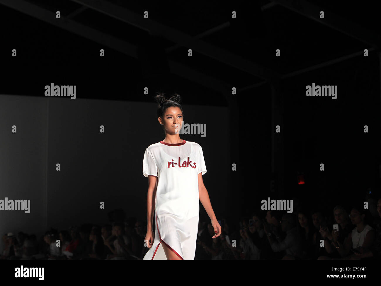 New York, USA. 10th Sep, 2014. A model presents a creation of the ...