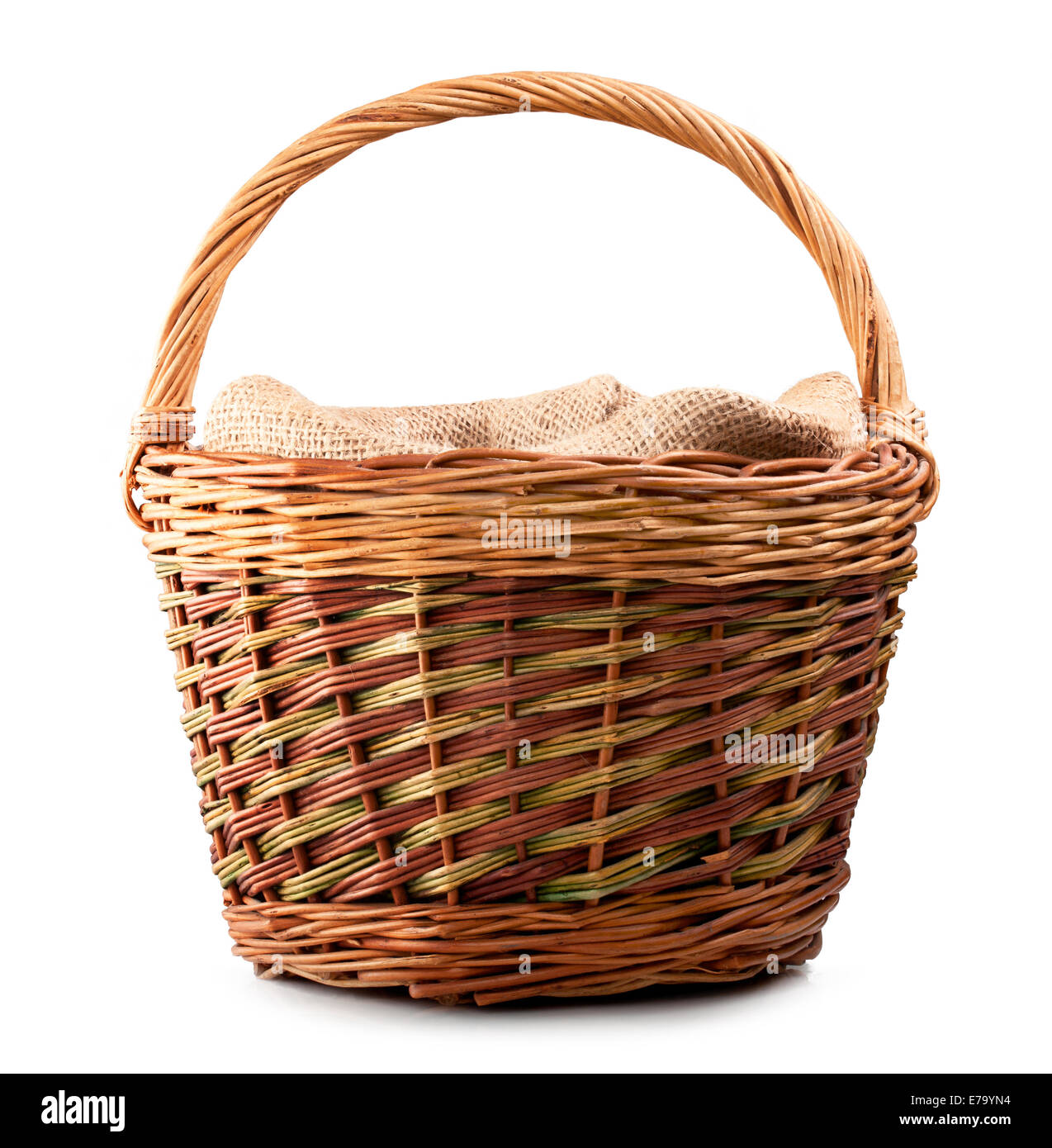 vintage weave wicker basket isolated on white background Stock Photo ...