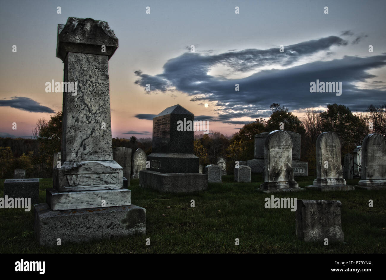 HDR Cemetery photograph Stock Photo - Alamy