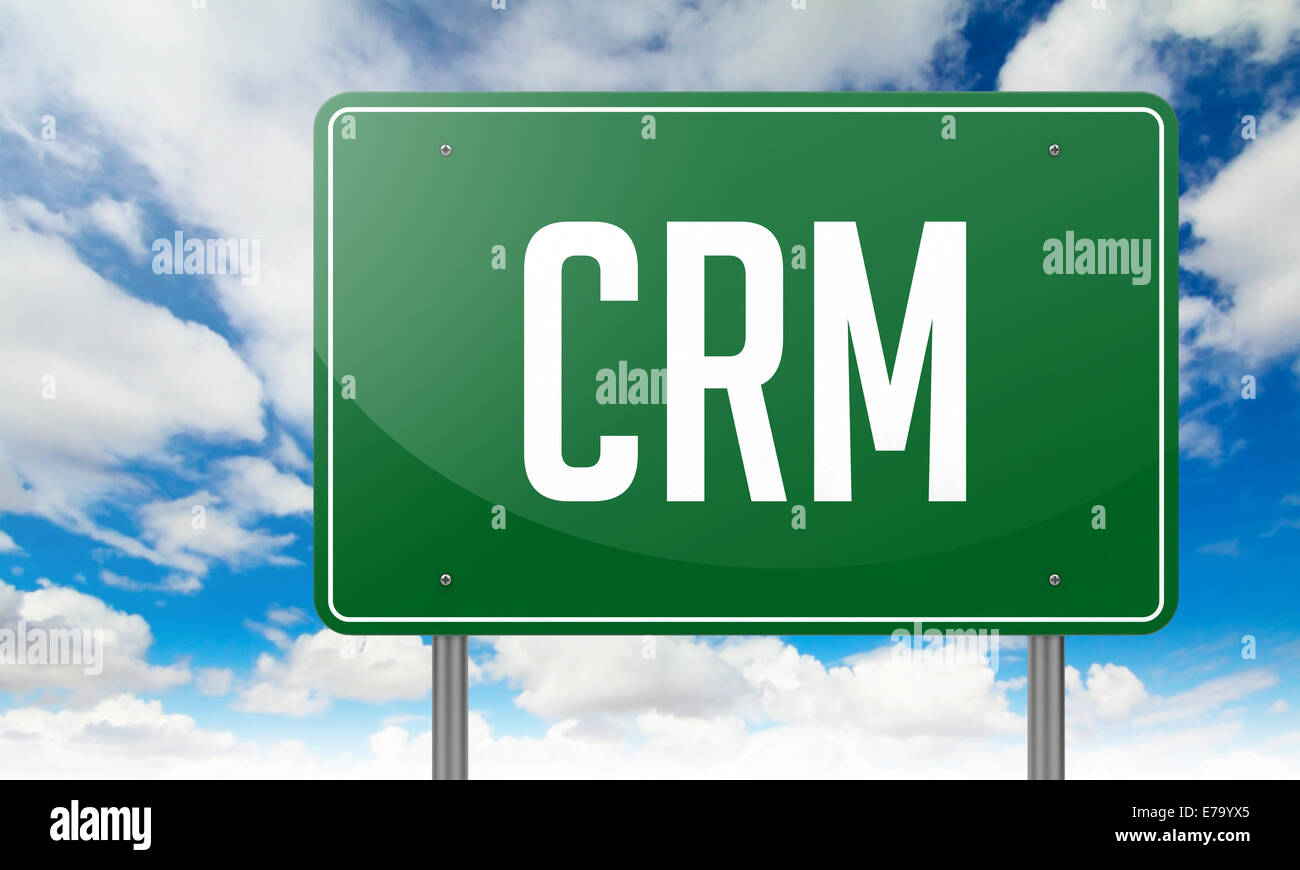 CRM on Green Highway Signpost Stock Photo - Alamy