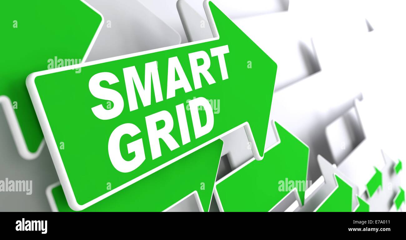 Smart Greid on Green Arrow Stock Photo - Alamy