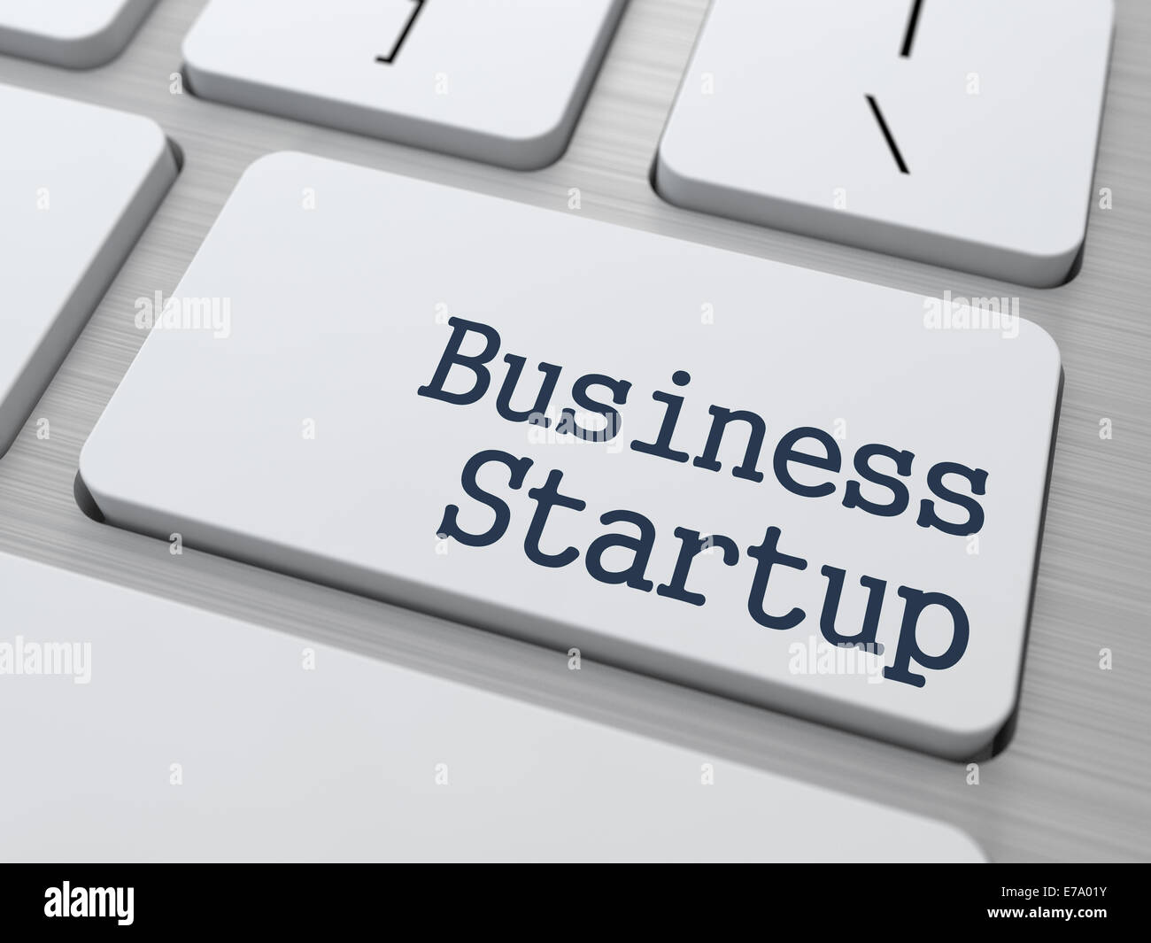 Business Startup on White Keyboard Button Stock Photo - Alamy