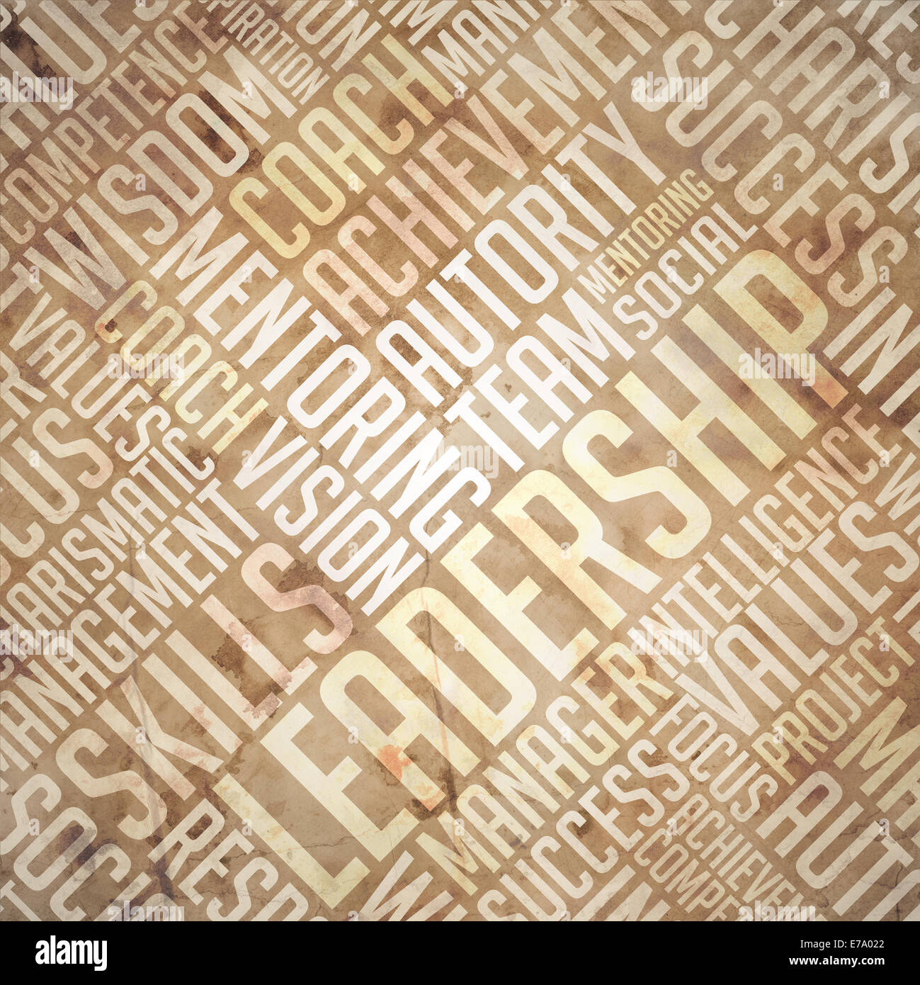 Leadership - Beige Grunge Wordcloud Concept Stock Photo - Alamy