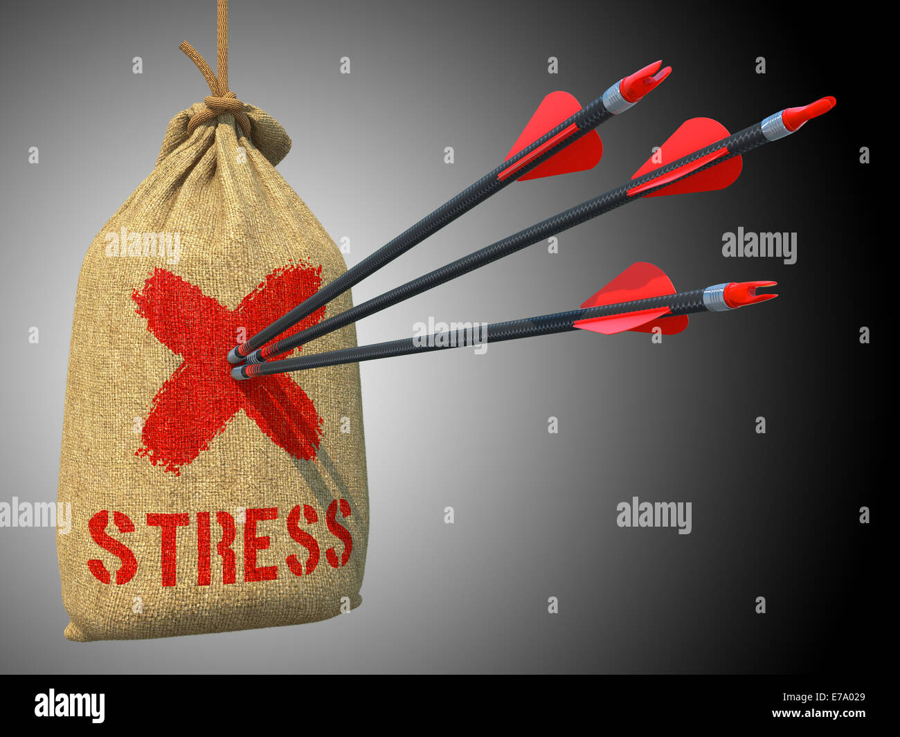 Stress - Arrows Hit in Red Mark Target Stock Photo - Alamy