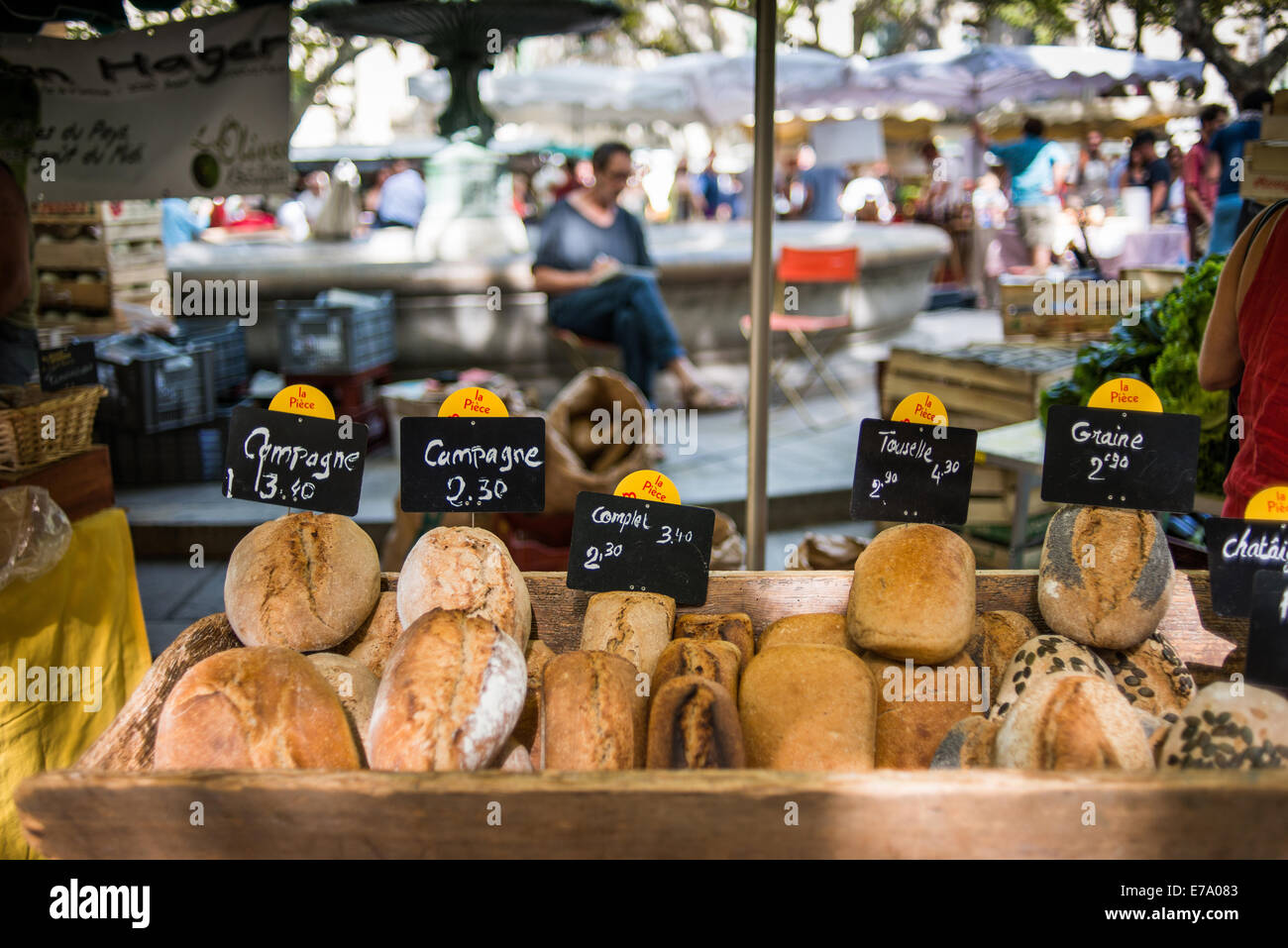 Market in Uzes, Gard, Languedoc, France Stock Photo - Alamy
