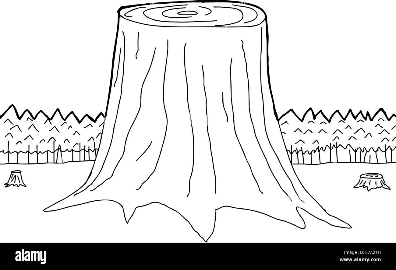 Tree trunk cut out Black and White Stock Photos & Images - Alamy