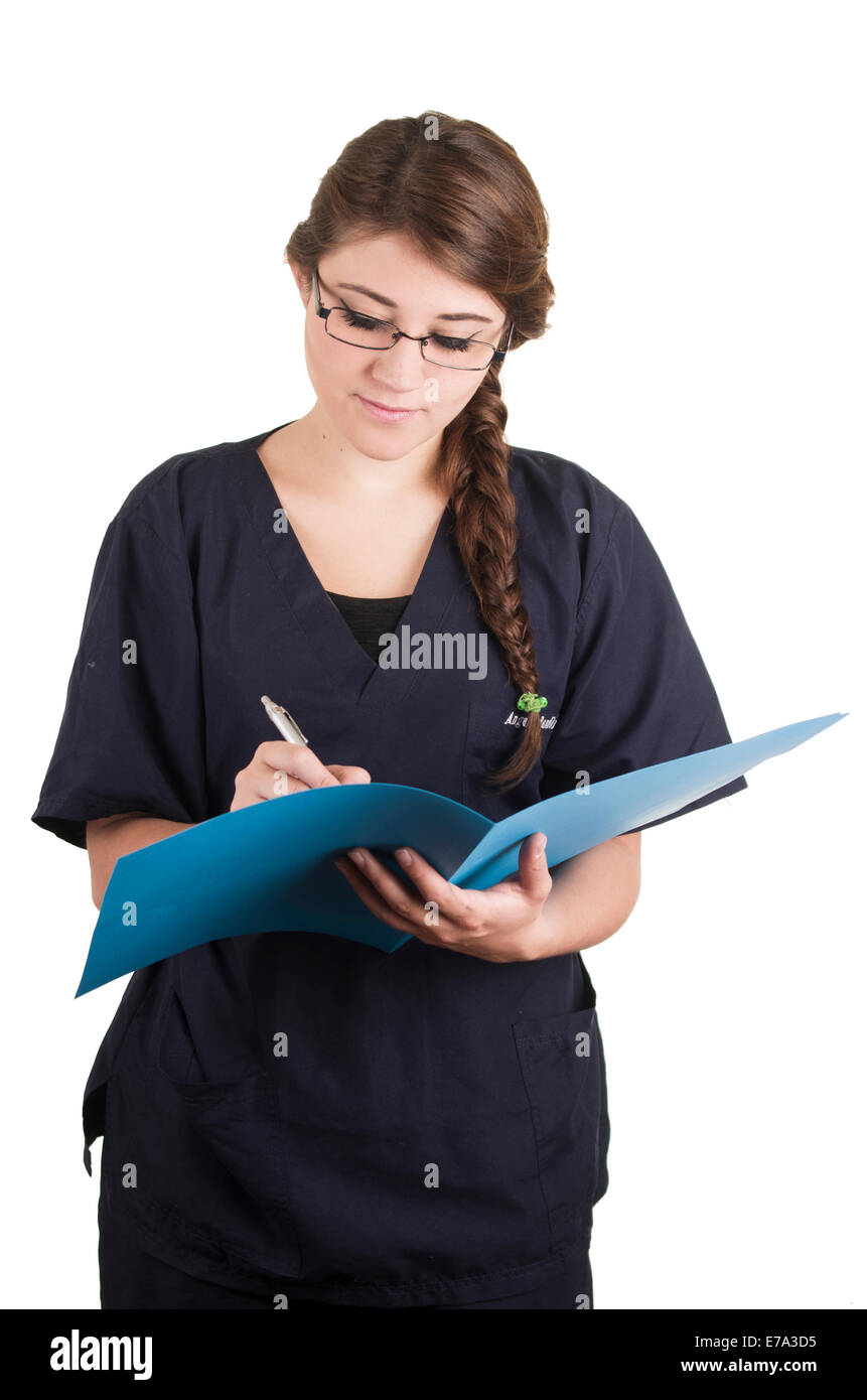 Medical young woman nurse doctor intern portrait Stock Photo - Alamy