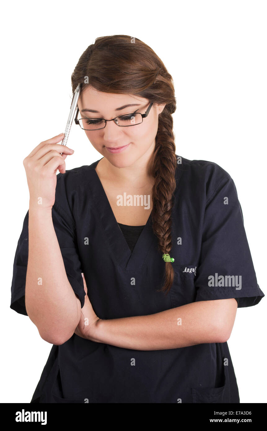 Medical young woman nurse doctor intern portrait Stock Photo - Alamy