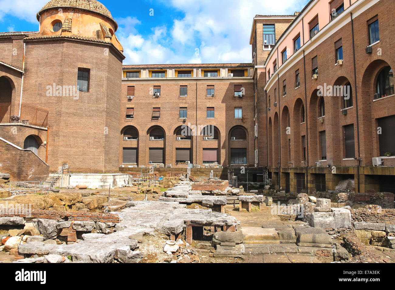Archaeological excavations in the courtyard of a modern building in ...