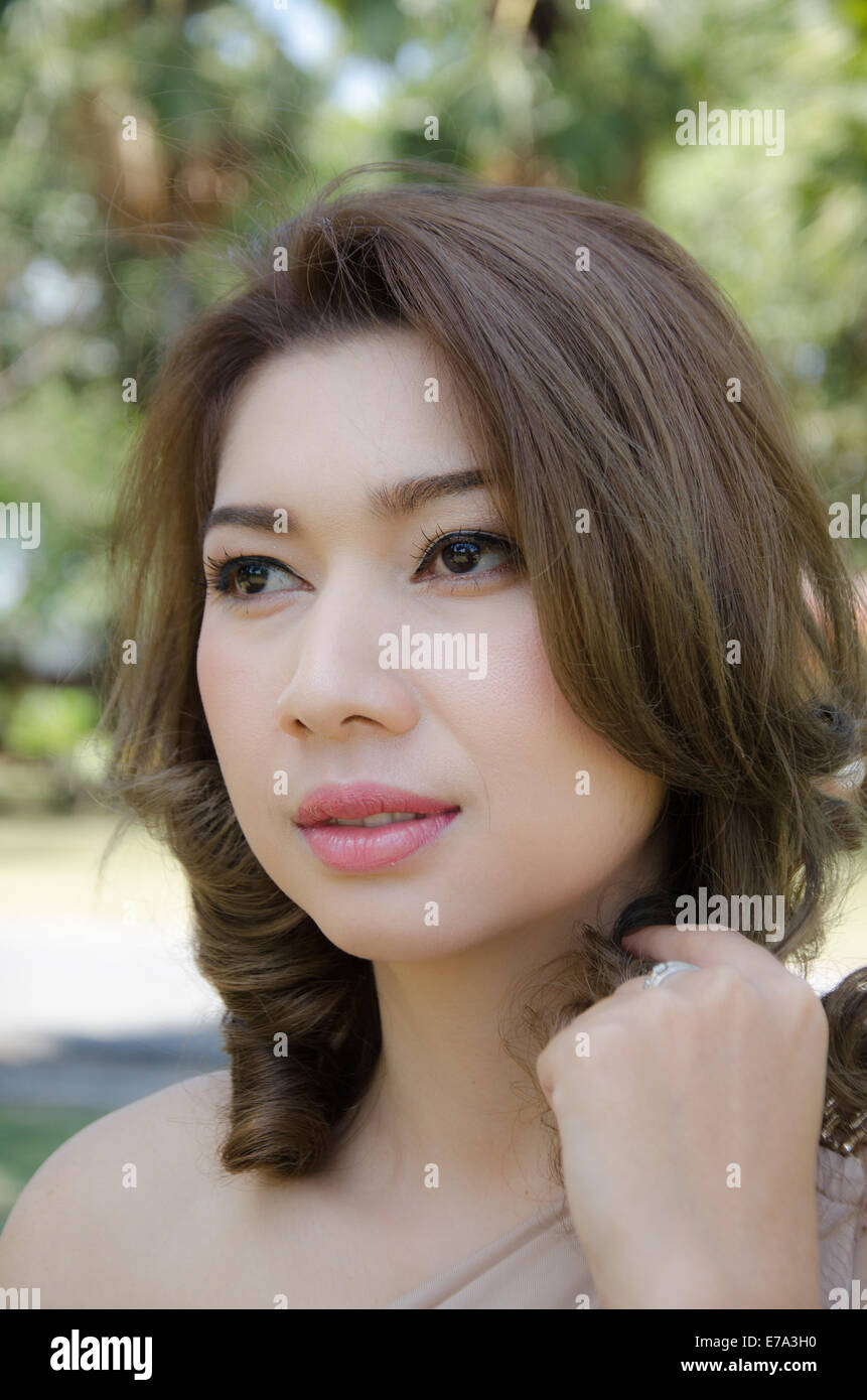 beautiful face of Asian woman Stock Photo - Alamy