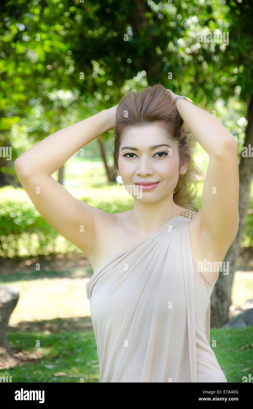 Portrait positive charming lady hi-res stock photography and images - Alamy