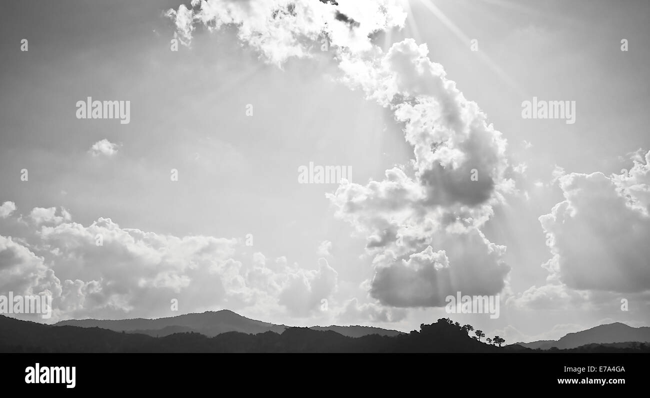 The Cloudy Sky in Black and White Stock Photo - Alamy