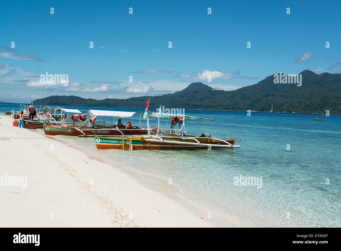 Boats on the beach of Mantigue Island Stock Photo - Alamy