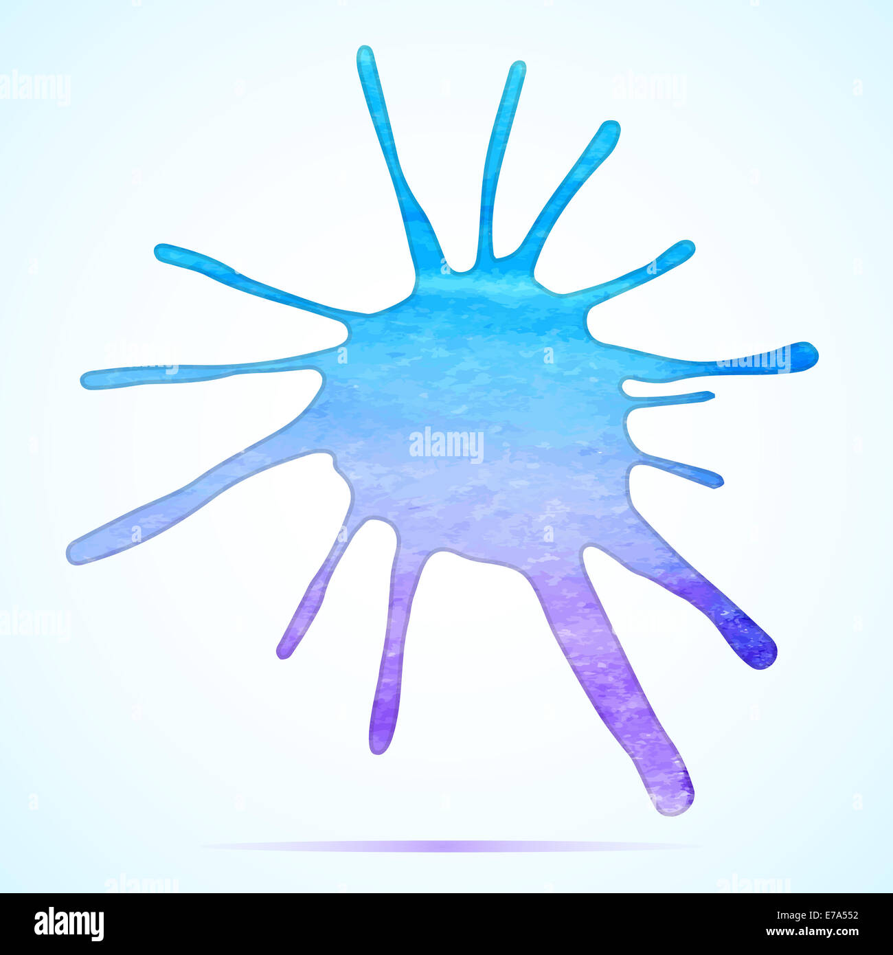 Blue watercolor paint vector blot Stock Photo - Alamy