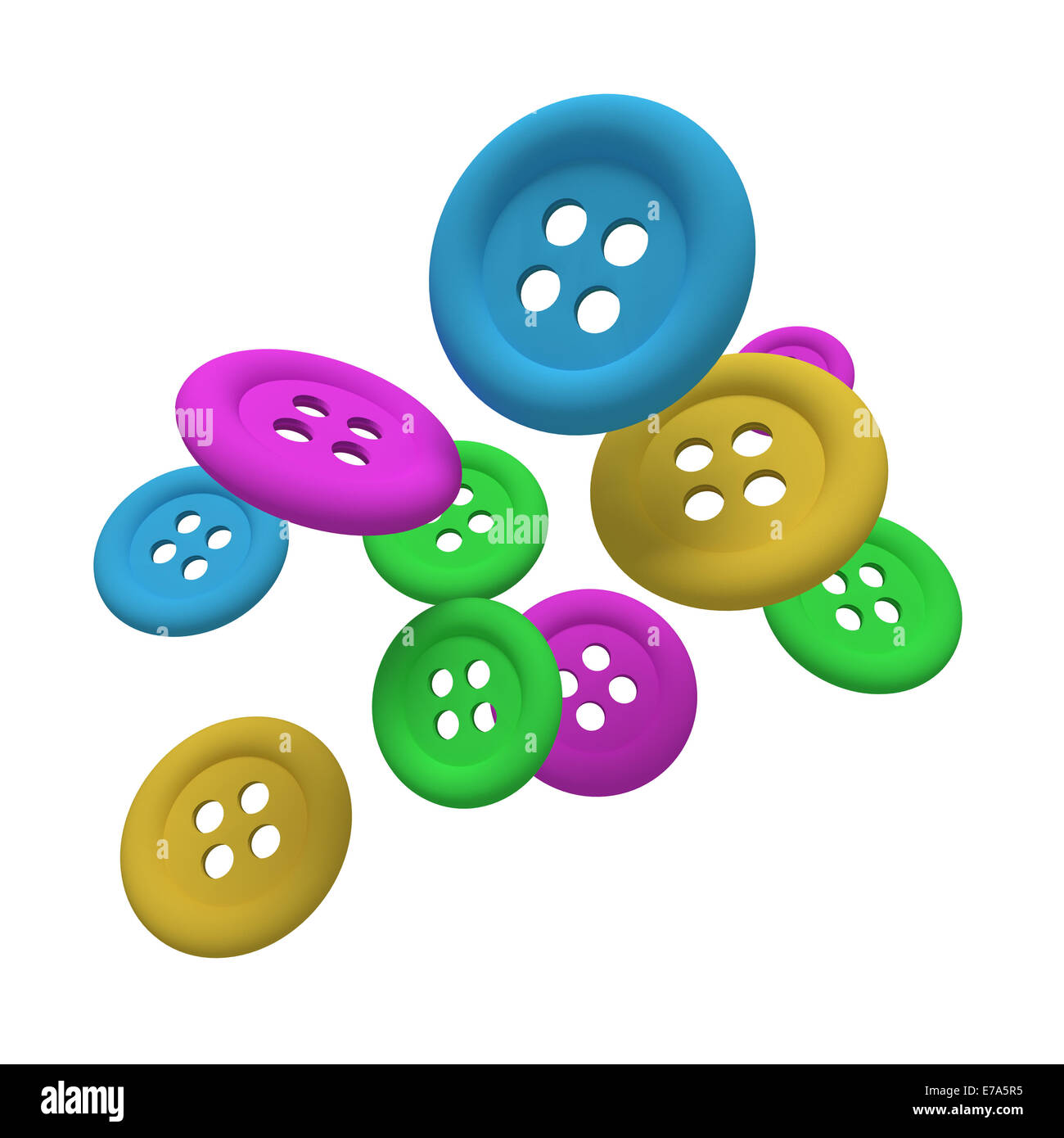 design in 3d of some buttons of different colors on a white background ...