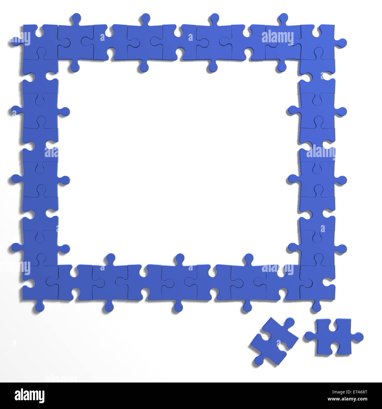 3d render of a jigsaw puzzle pieces arranged in a frame Stock Photo - Alamy