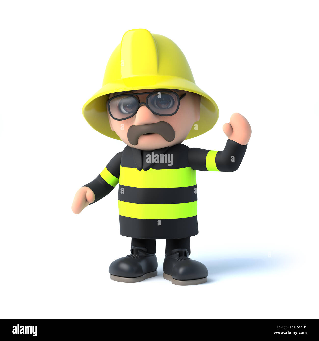 Firefighter Waving Cut Out Stock Images & Pictures - Alamy