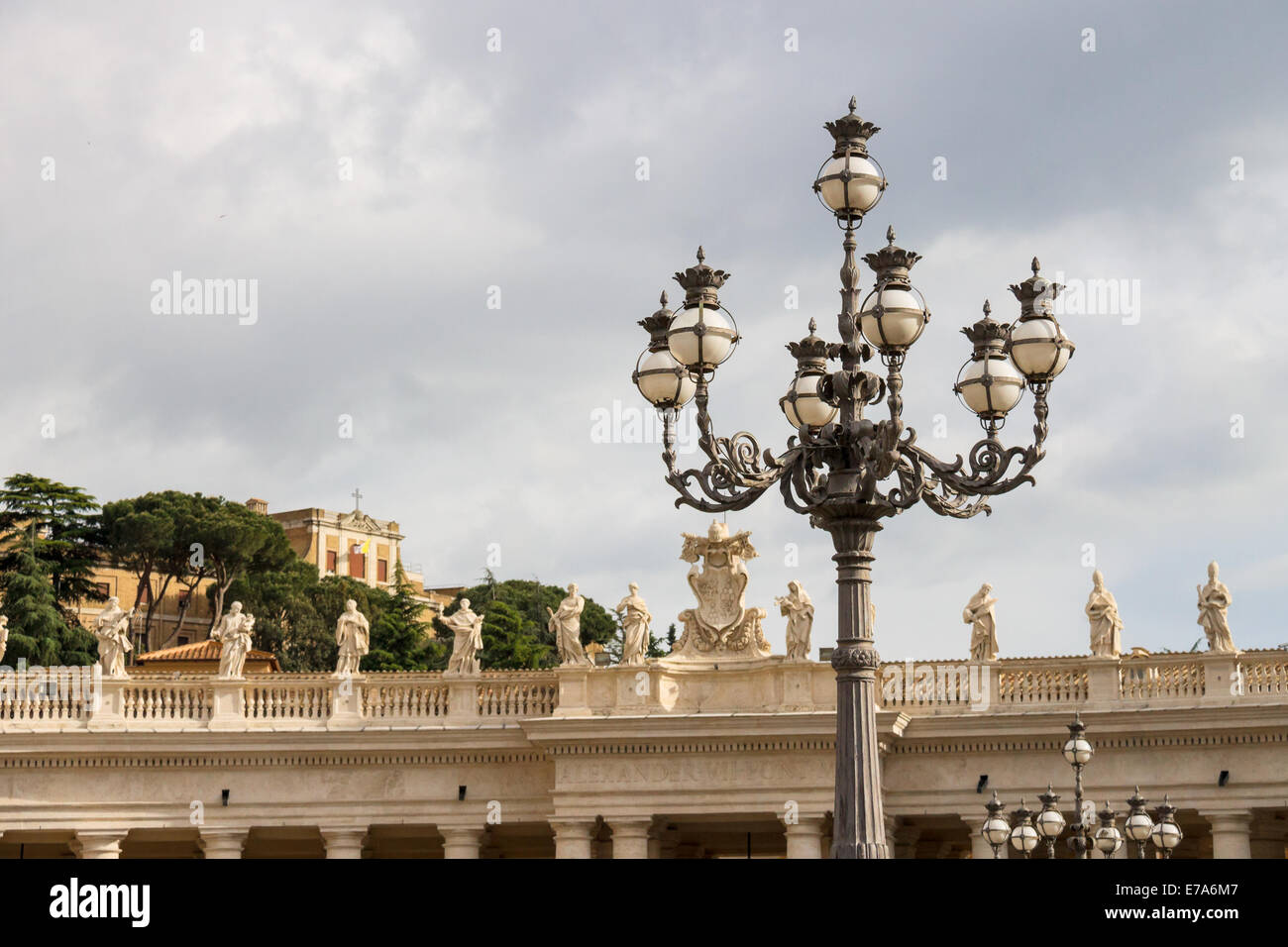 Lantern on St. Peter's Square at the Vatican. Rome, Italy Stock Photo ...
