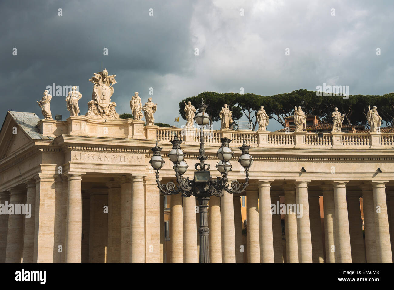 Lantern on St. Peter's Square at the Vatican. Rome, Italy Stock Photo ...