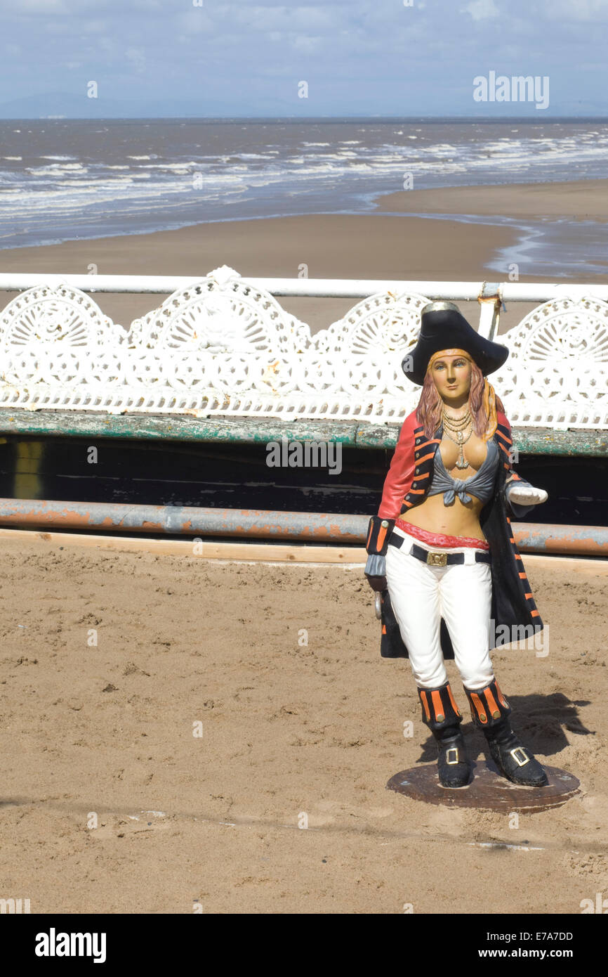 Lady Pirate statue on the North Pier in Blackpool Stock Photo - Alamy