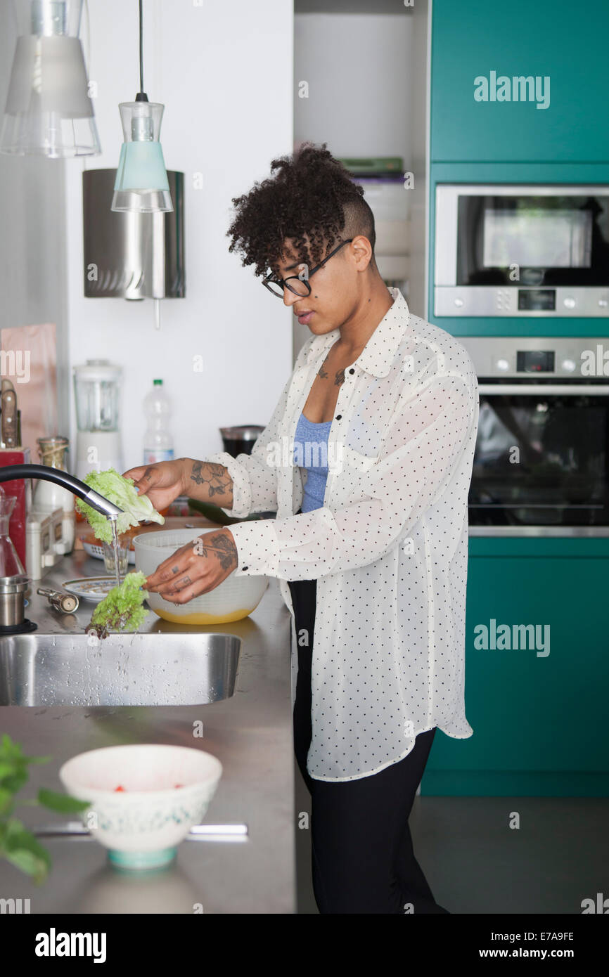 Washing vegetables sink hi-res stock photography and images - Alamy