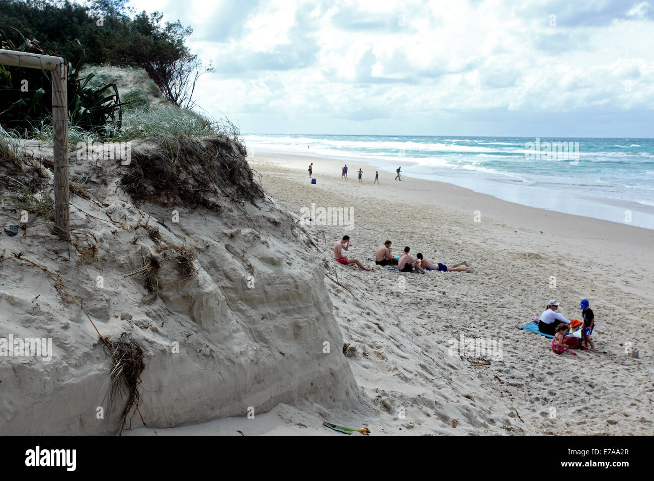 Main Beach in Australia after a storm that caused erosion. The drop ...