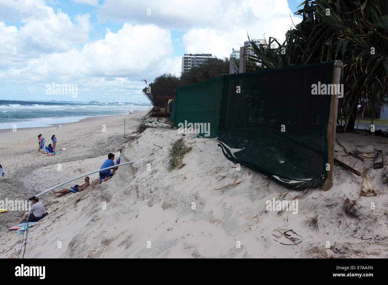 Main Beach in Queensland Australia after a storm that caused erosion ...