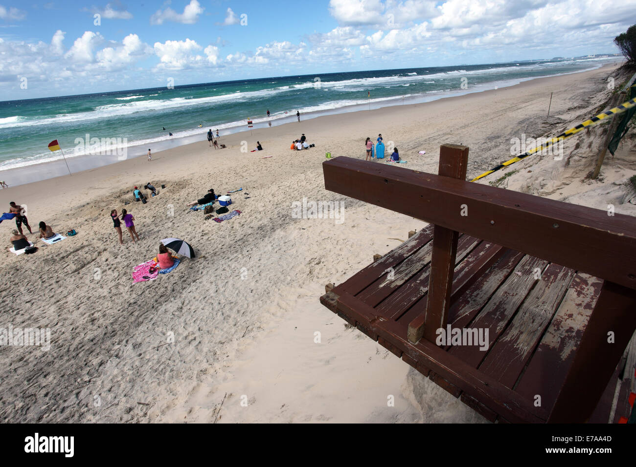 Main Beach in Australia after a storm that caused erosion as seen by ...