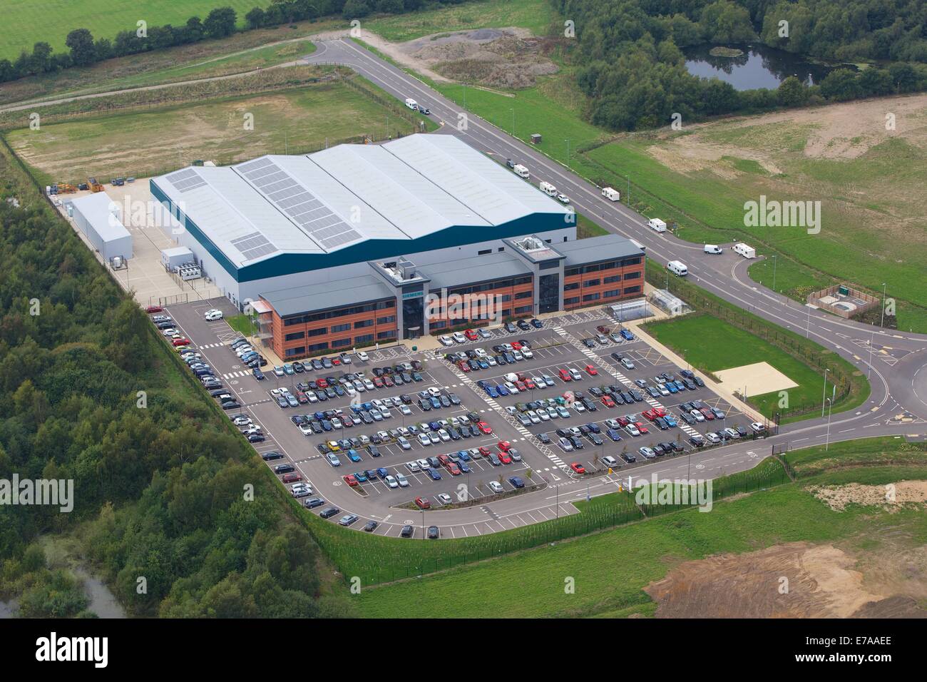 Aerial Teal Park, Siemens, Lincoln Stock Photo - Alamy