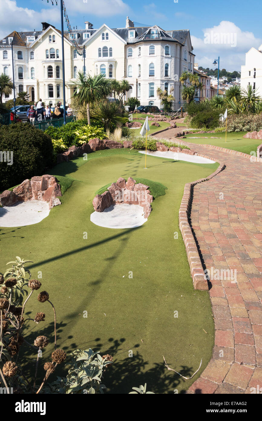 The Crazy Golf obstacle course on Teignmouth sea front Stock Photo - Alamy