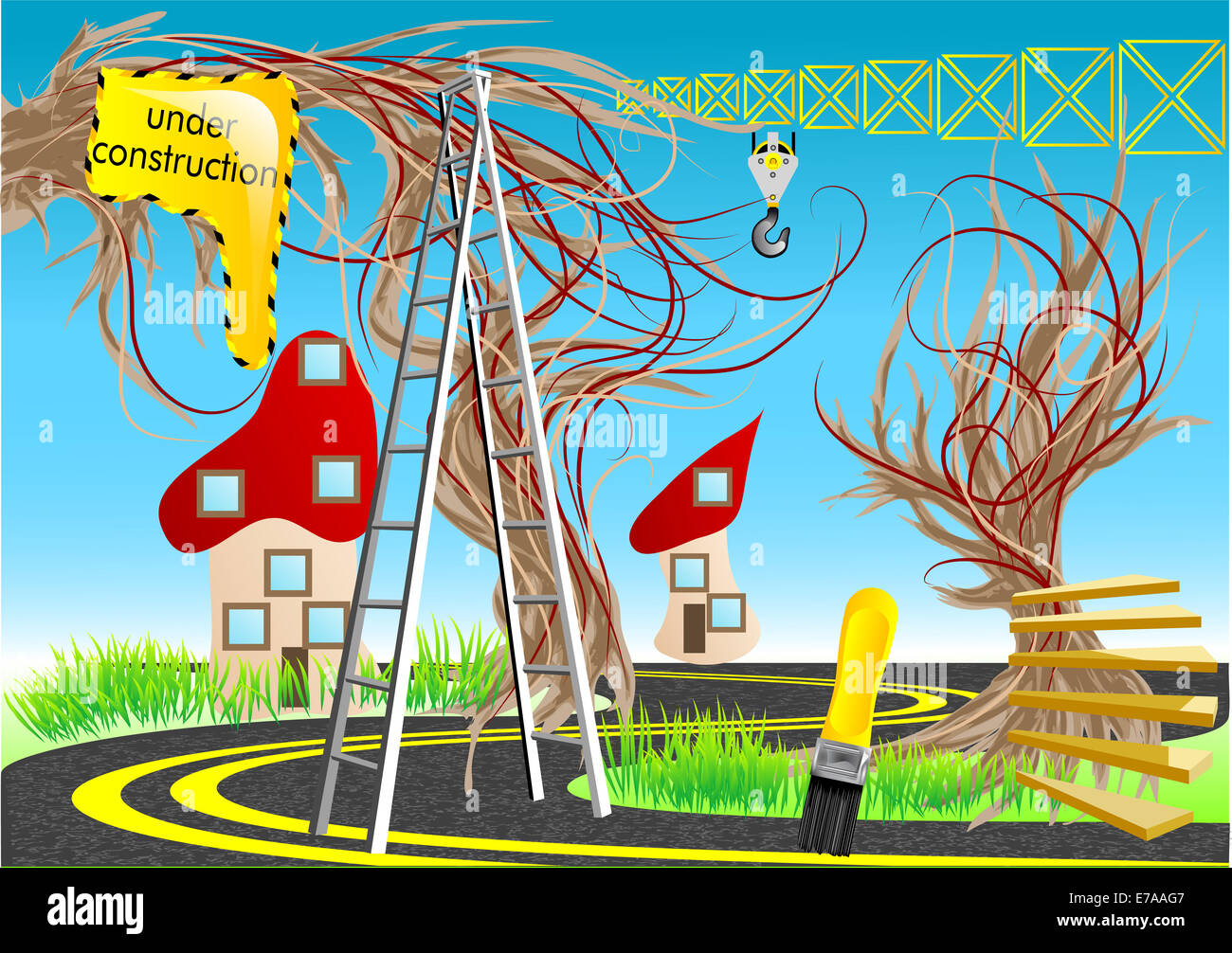 surreal landscape under construction Stock Photo - Alamy