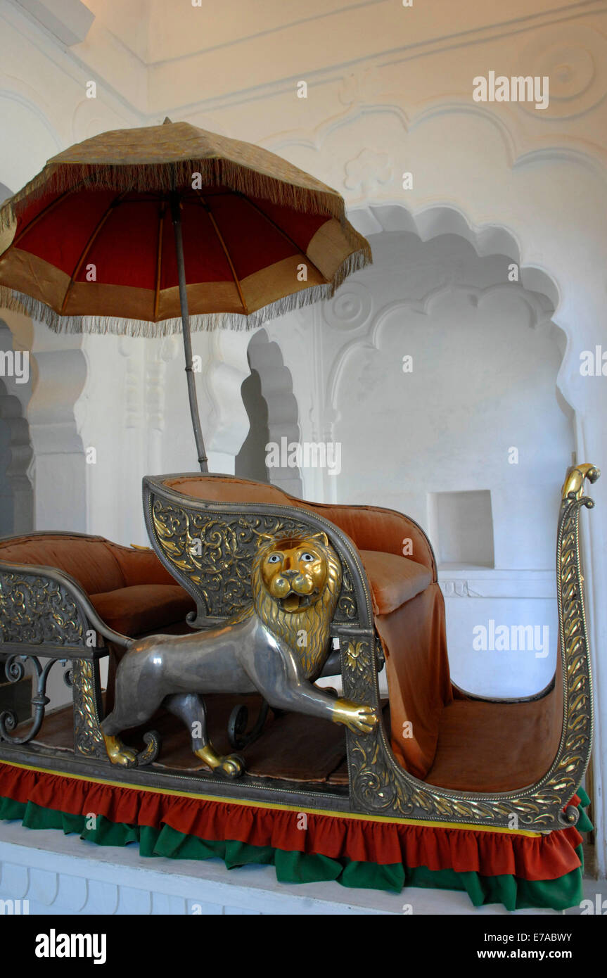 An ornate palanquin in the Jewel House of the Royal Palace of ...