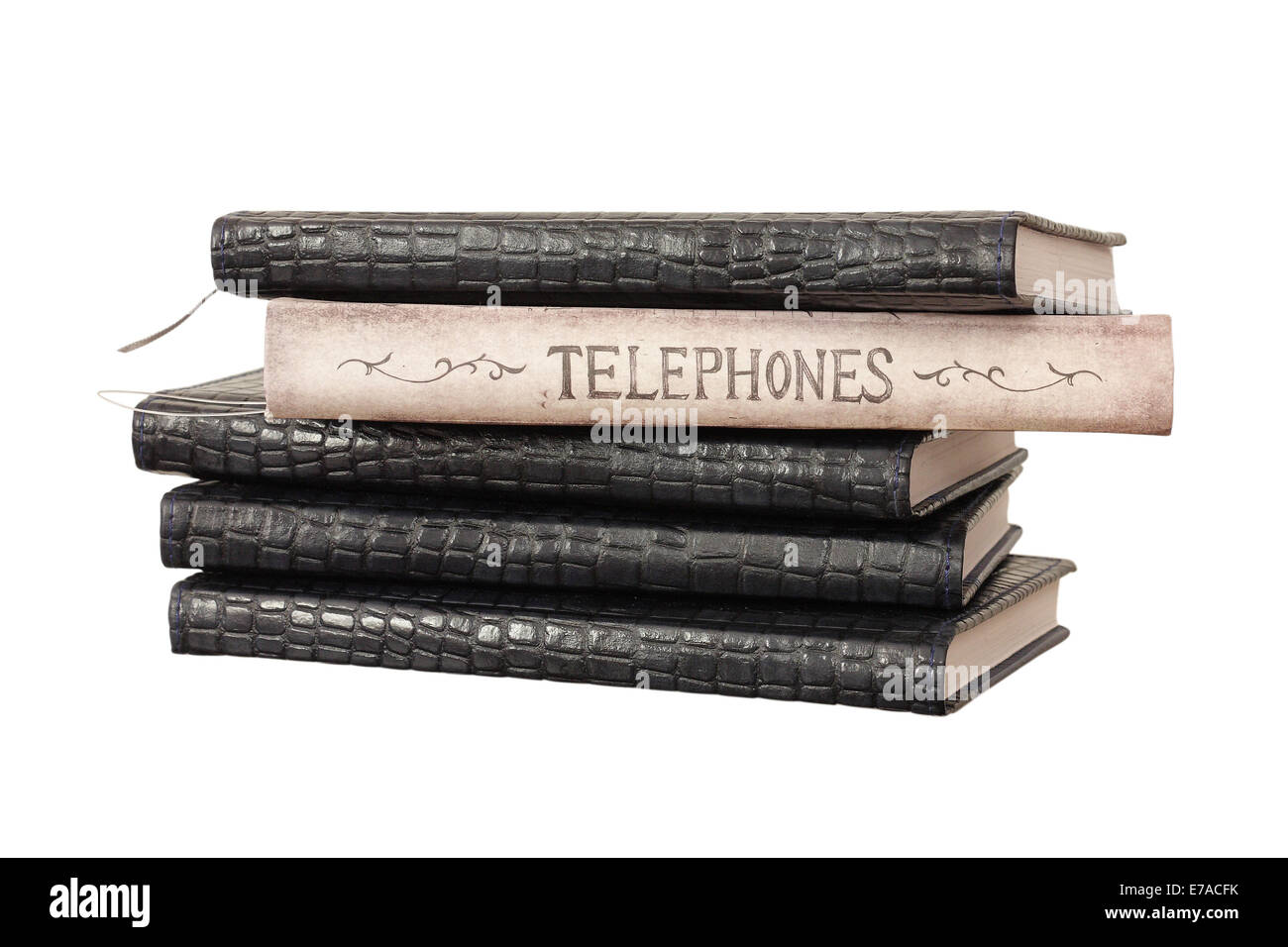 pile of notebooks on a white background Stock Photo - Alamy