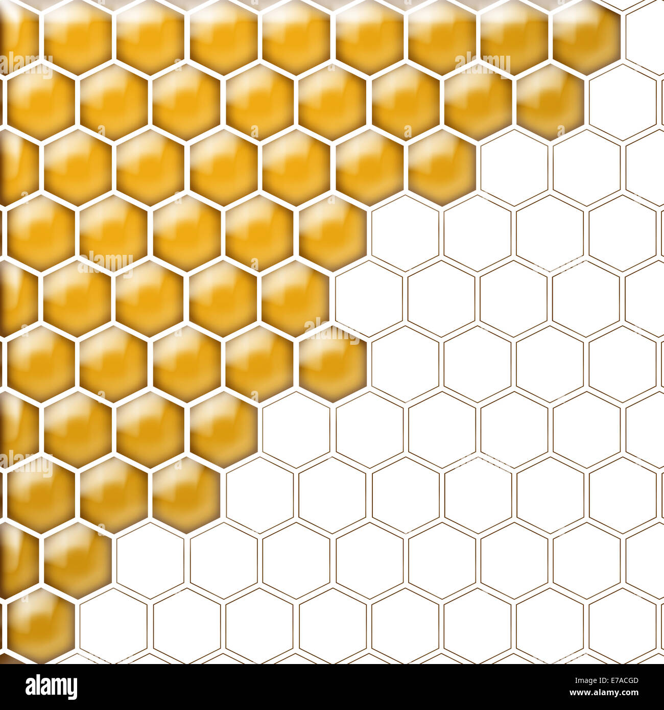 Two groups of the fighting hexagons. It is isolated, the worker of ...