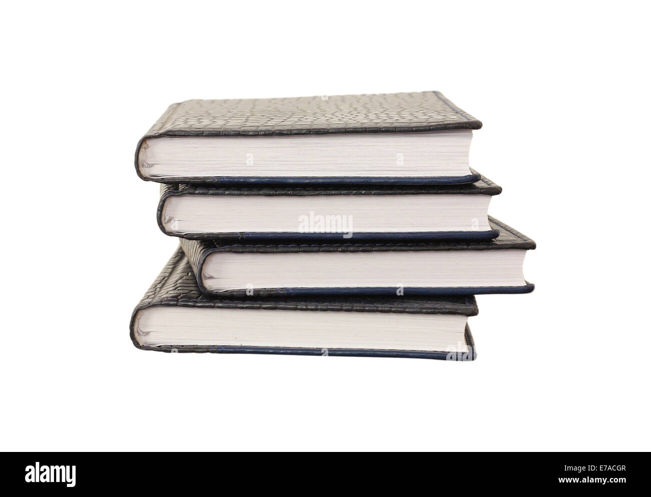 pile of notebooks on a white background Stock Photo - Alamy