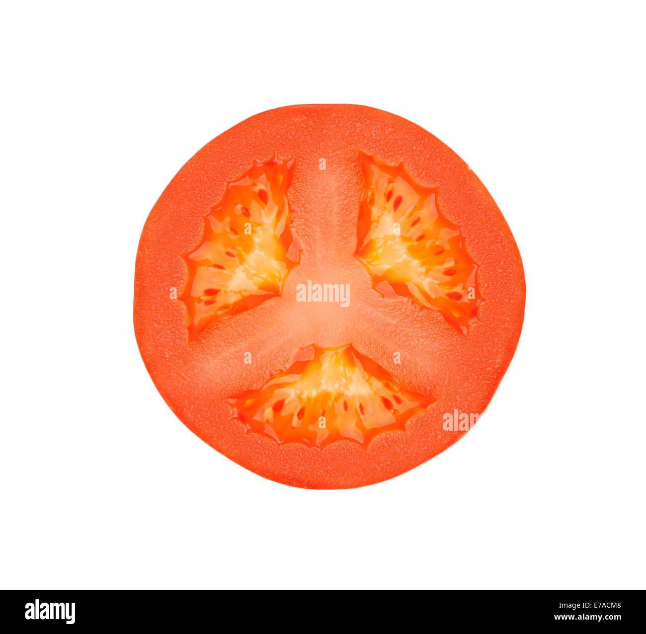 cutted slice of tomato isolated on white background Stock Photo - Alamy