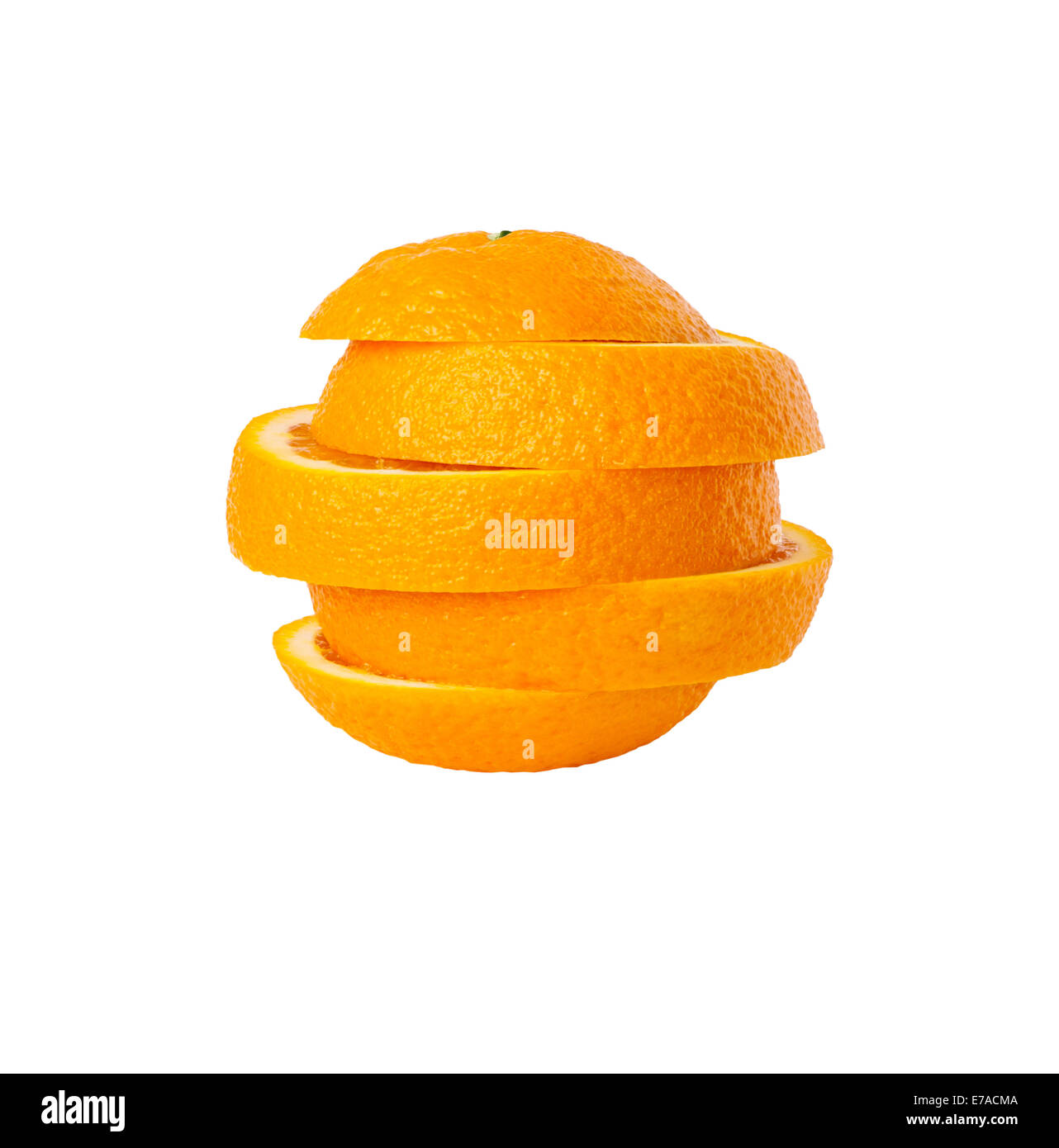 Cutted orange on white Cut Out Stock Images & Pictures - Alamy