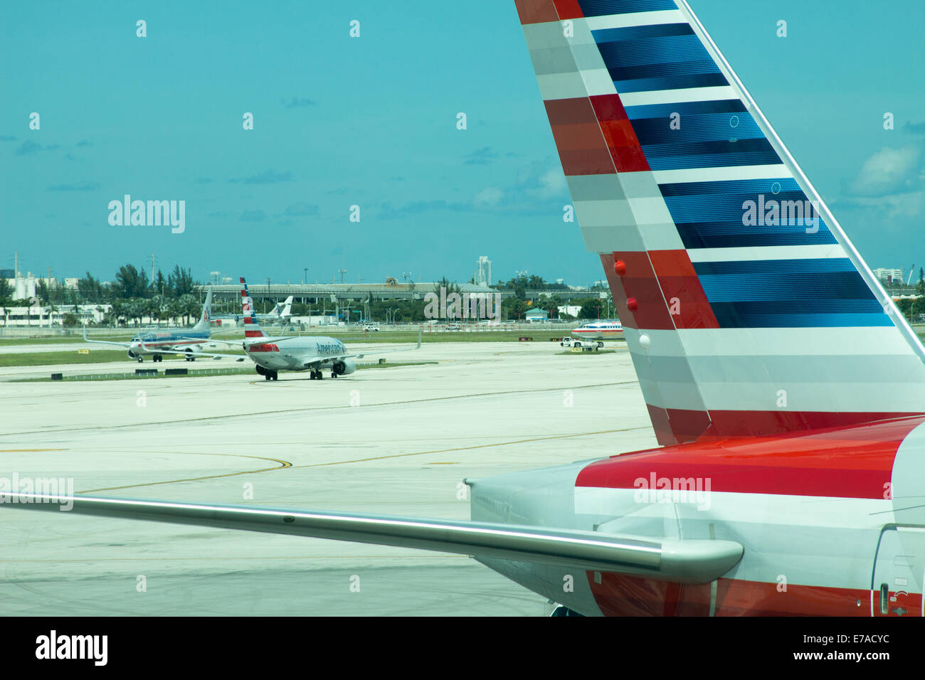 American Airlines tail of plane at Miami International airport Stock ...